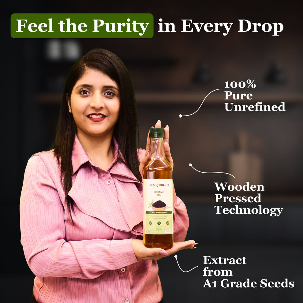 Desi Dharti Wood Cold Pressed Sesame Oil – Desidharti